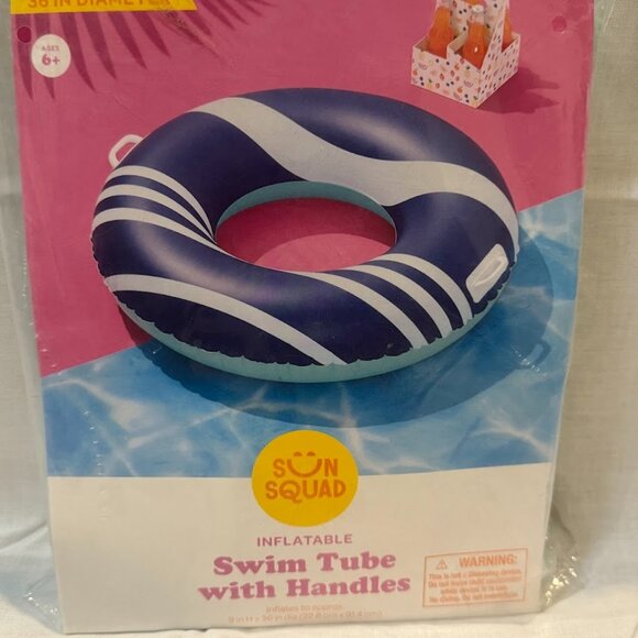 Bath, Skin & Hair | Sun Squad Inflatable Swim Tube With Handles Waves ...